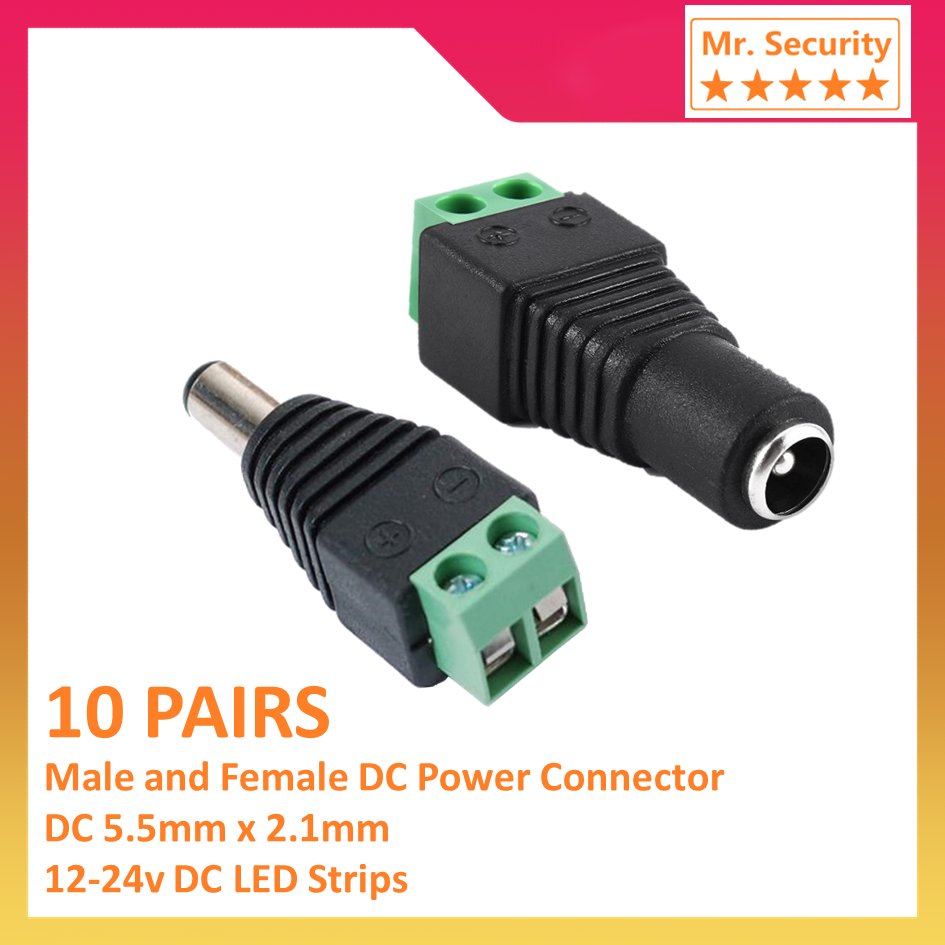 10 Pairs DC Male and Female Power Plug Connector - Mr. Security | Lazada PH