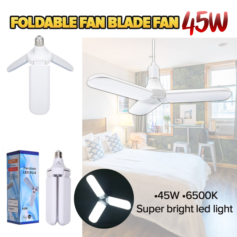 45W Ceiling LED Bulb Fan Blade Light | Lazada PH