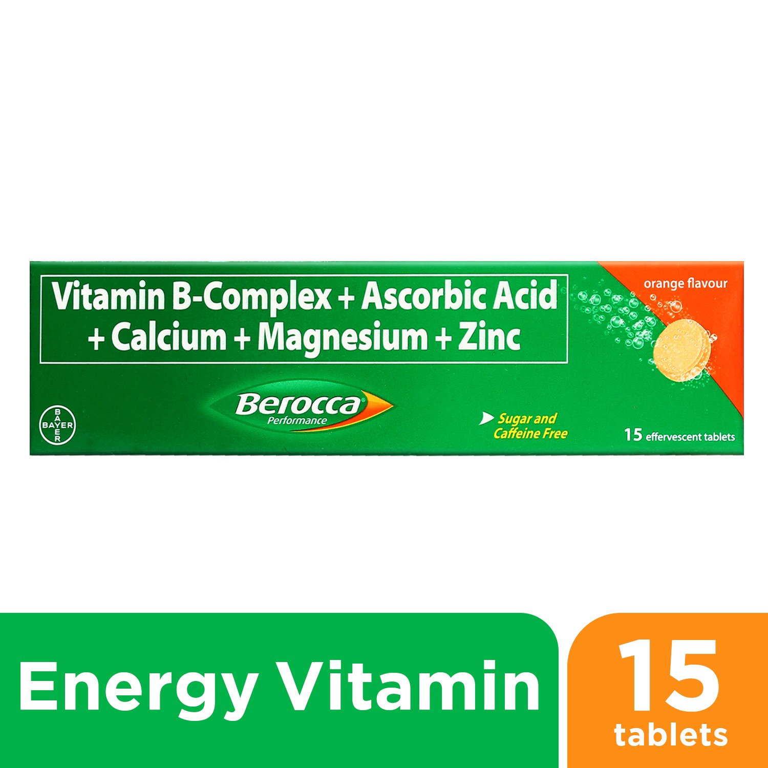Berocca Orange Vitamin B Complex+ Magnesium + Ascorbic Acid + Cal;cium ...