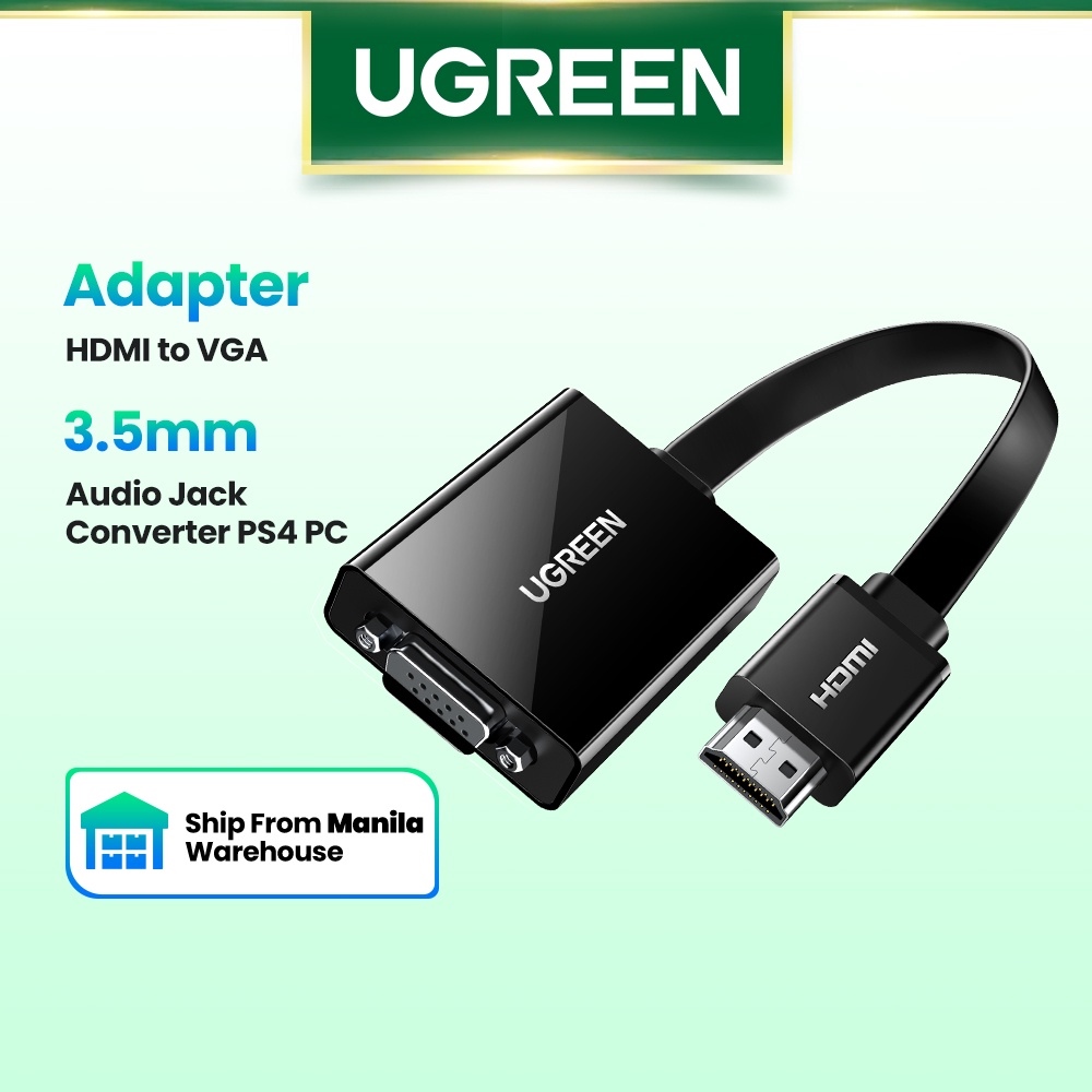 UGREEN Active HDMI to VGA Adapter with 3.5mm Audio Jack HDMI Male to ...