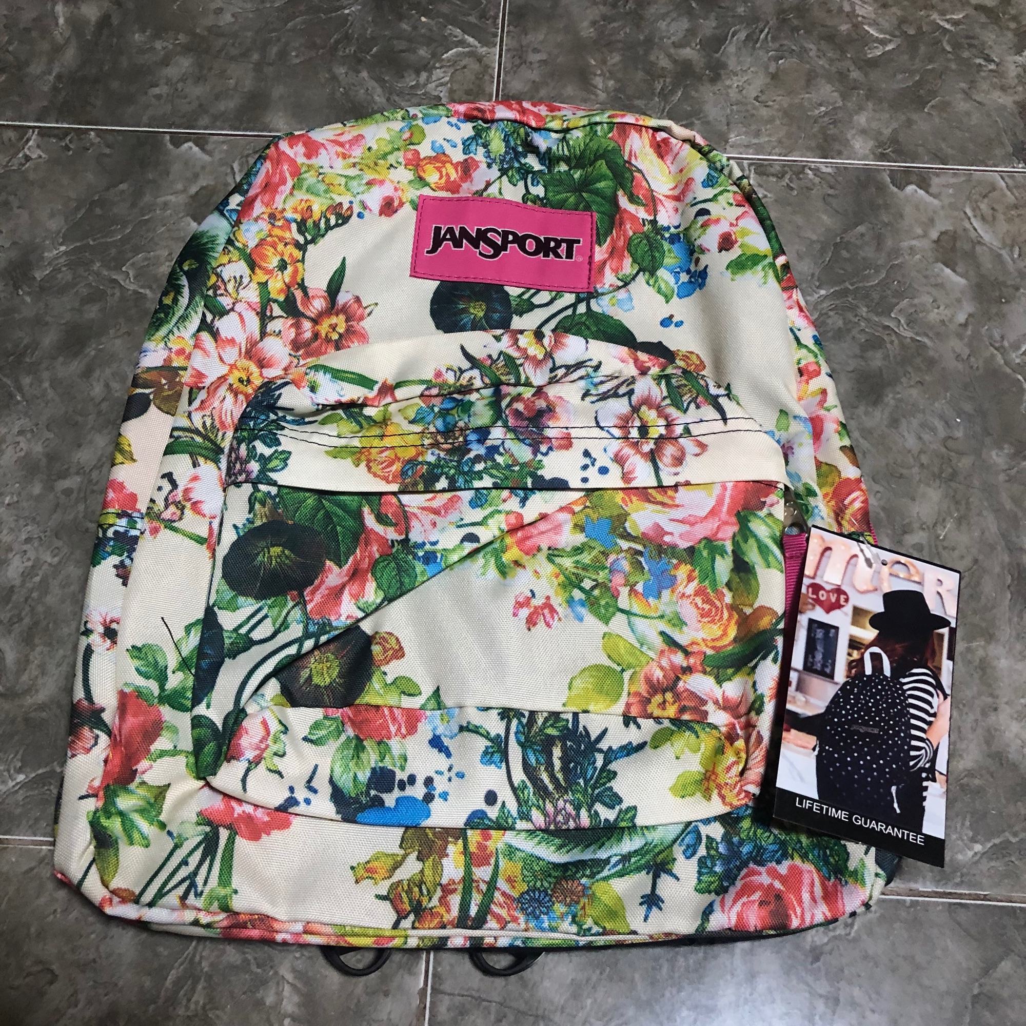 Jansport SuperBreak Backpack YELLOW Floral #1 | Lazada PH
