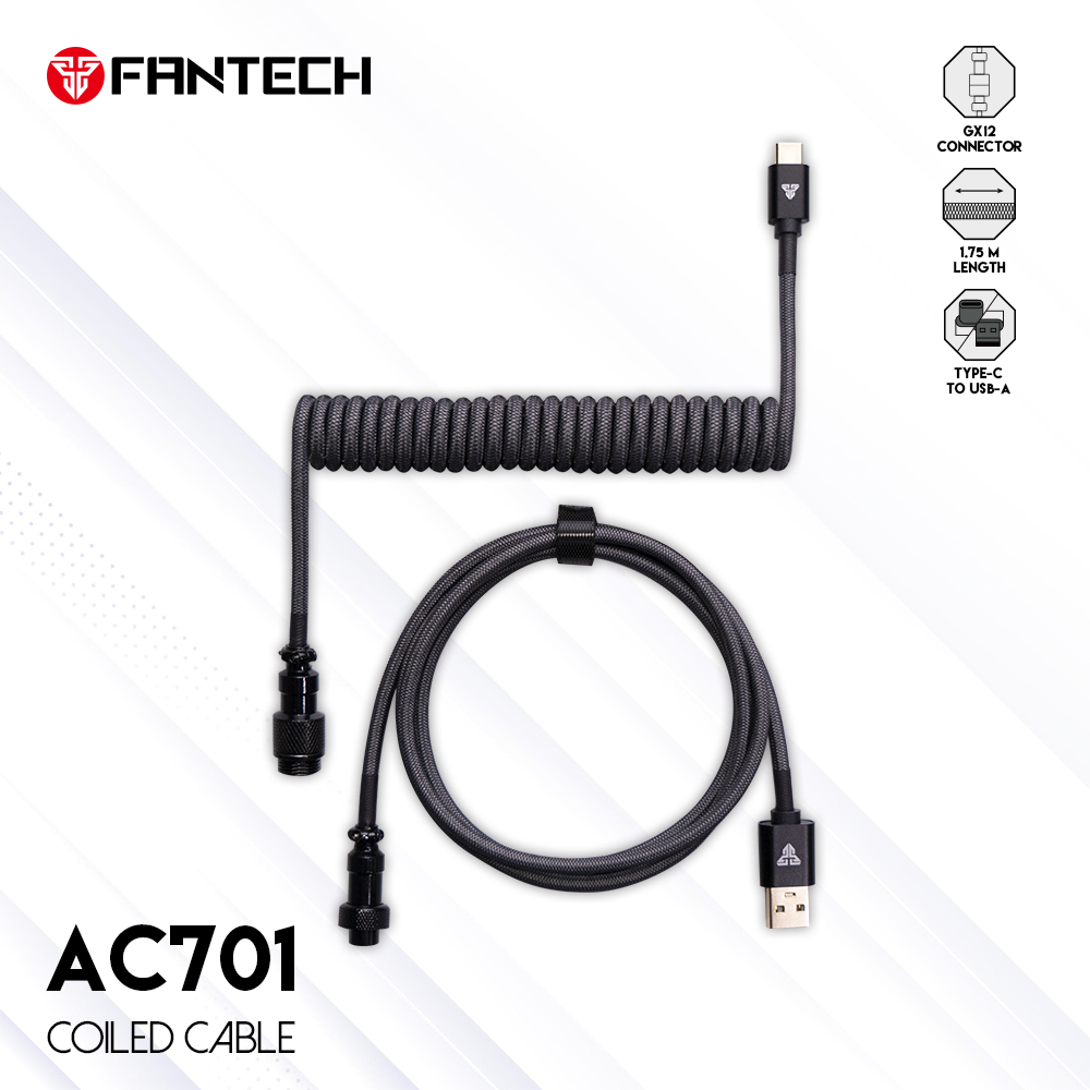 Fantech Coiled Cable AC701 GX12 Aviator Detachable Connector 1.75M ...