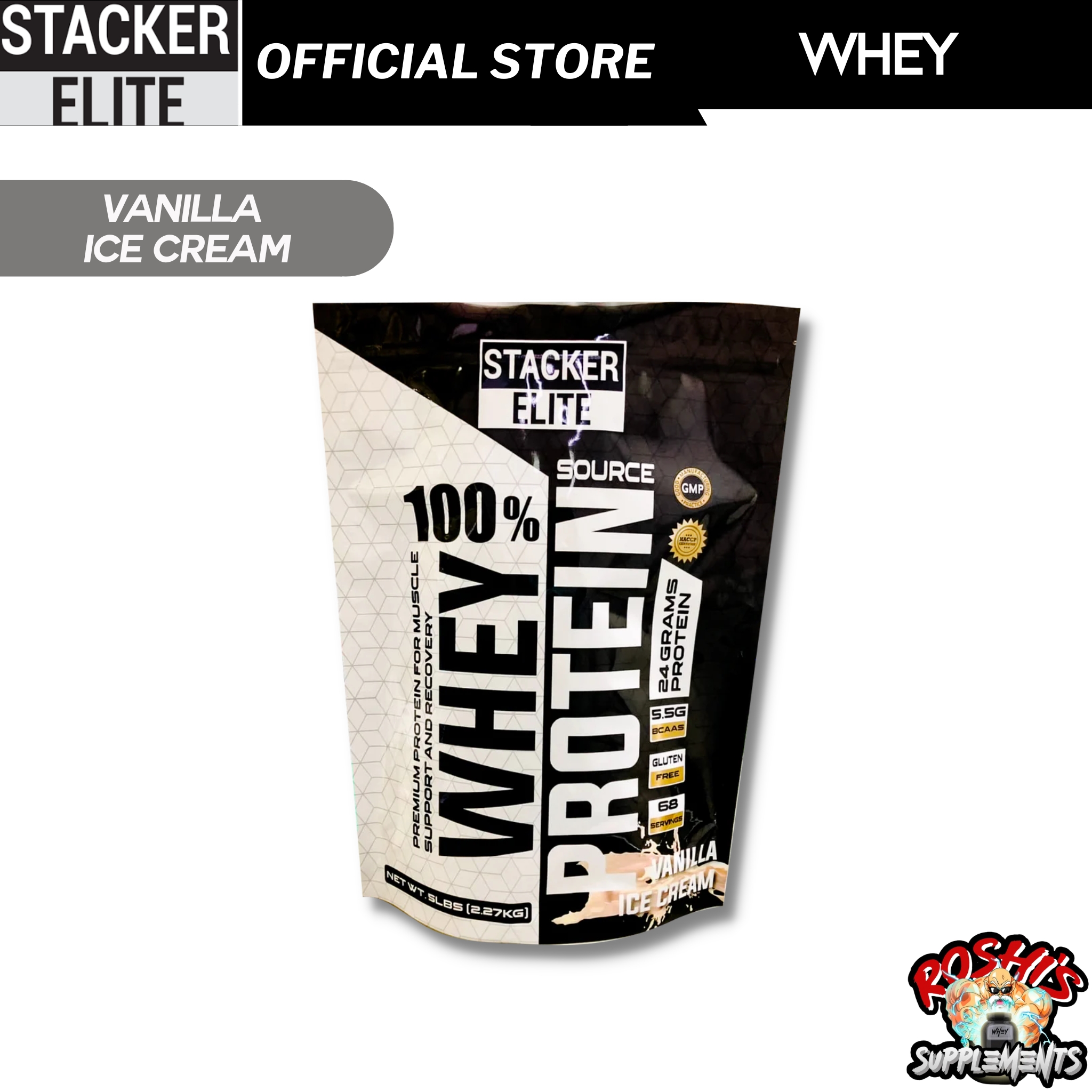 STACKER ELITE 100% WHEY PROTEIN 5LBS 68 SERVINGS | MUSCLE SUPPORT AND ...