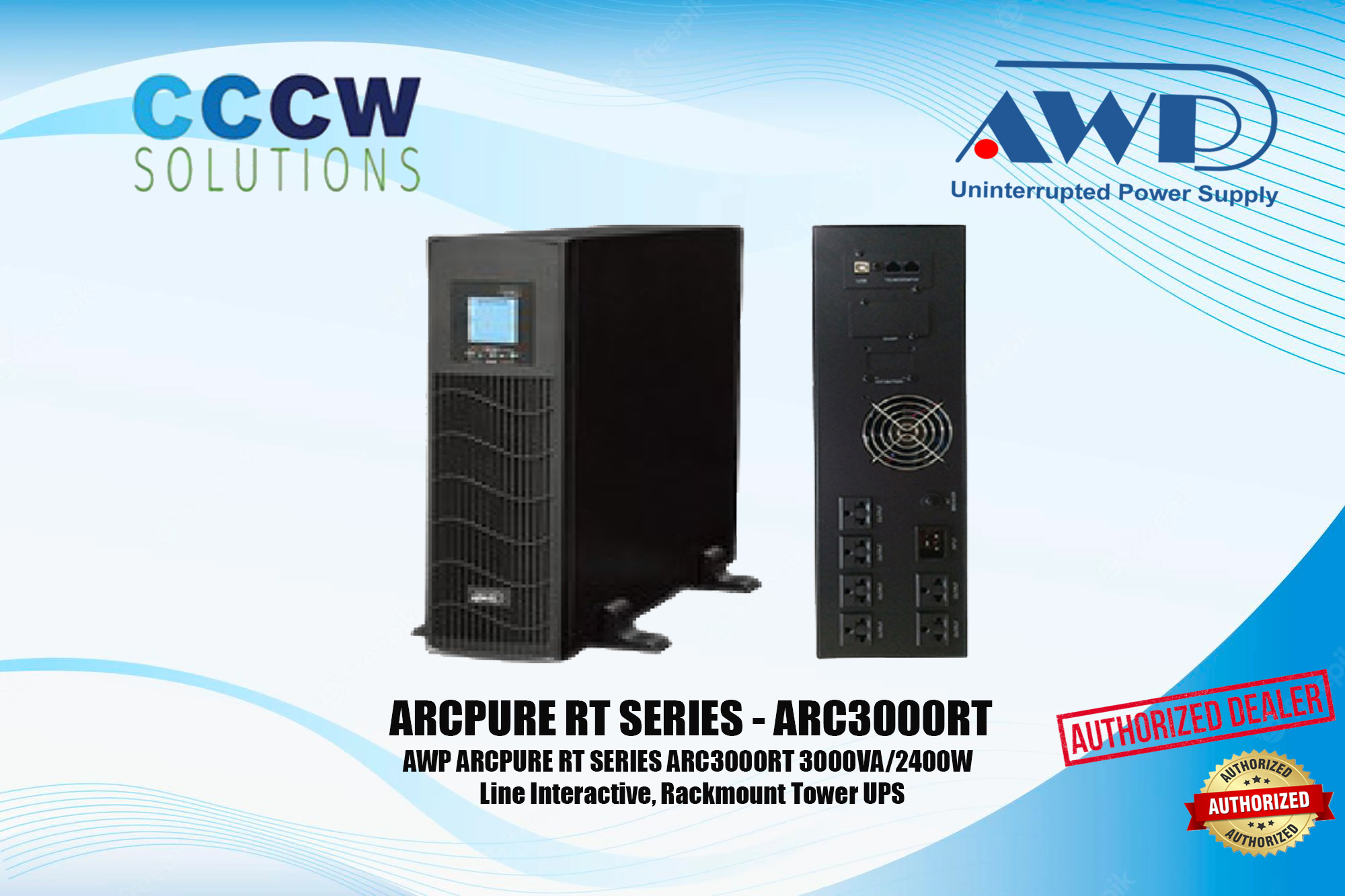 AWP ARCPURE RT SERIES ARC3000RT 3000VA/2400W Line Interactive, Rackmount Tower UPS | Lazada PH