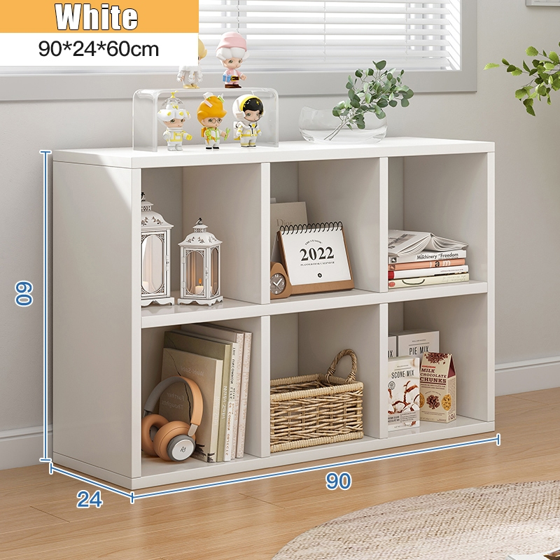 Bewell Storage Bookshelf Divided Storage Cabinet Floor Storage Bookcase ...