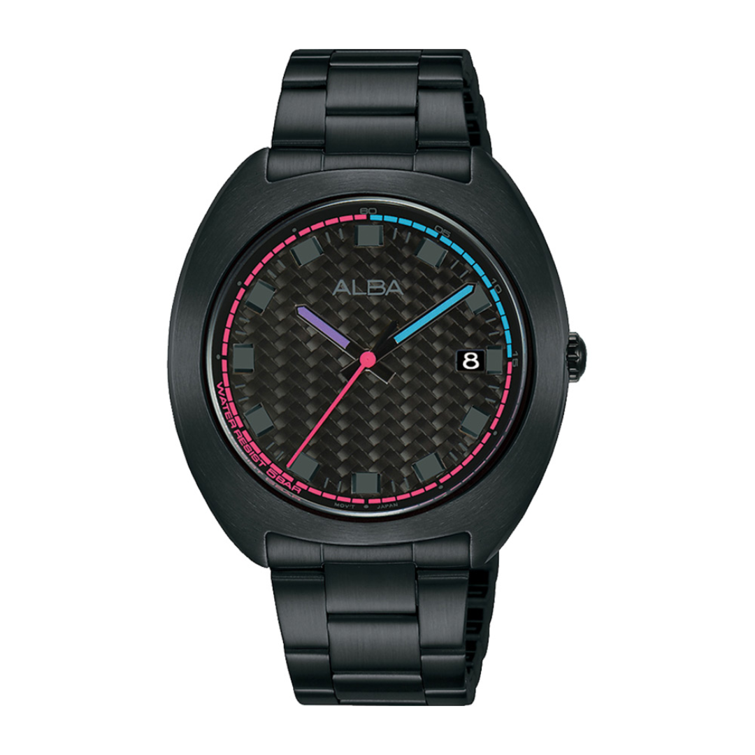 ALBA BY SEIKO Active Black Dial and Stainless Steel Strap AS9K91X1 ...