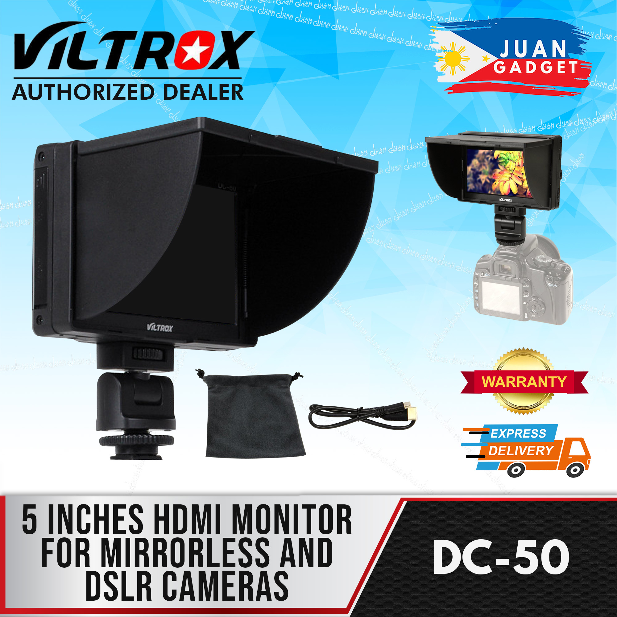 Viltrox DC-50 Clip-on Portable 5 inches HDMI Monitor for Mirrorless and ...