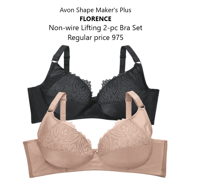 Avon Shape Makers Plus FLORENCE non-wire lifting 2-pc bra set | Lazada PH