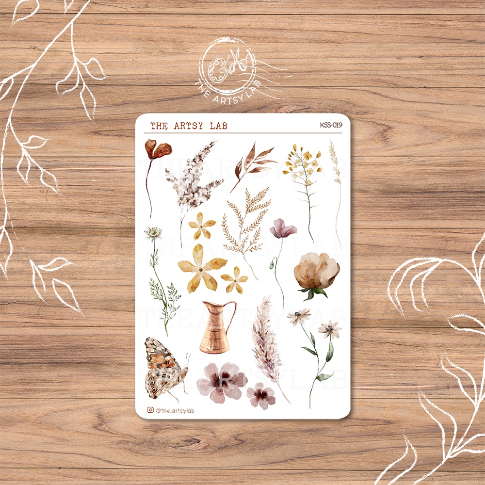 Botanical Sticker Sheet, Floral, Flower, Aesthetic Stickers for Planner ...