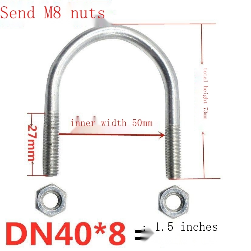 Galvanized u-shaped card pipe ride hoop U bolt nut pole light box ...
