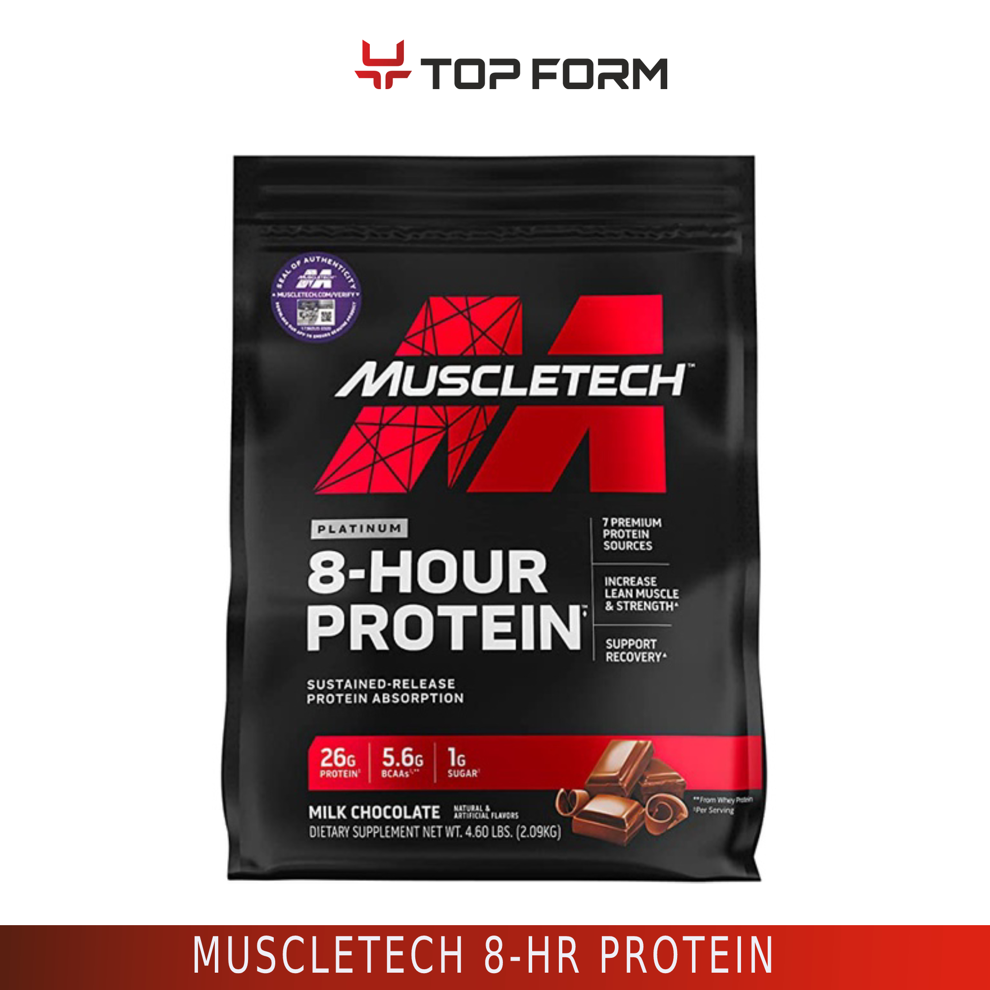 Muscletech 8 Hour Protein 4.6lbs 50 serves-Whey & Casein Protein Powder ...