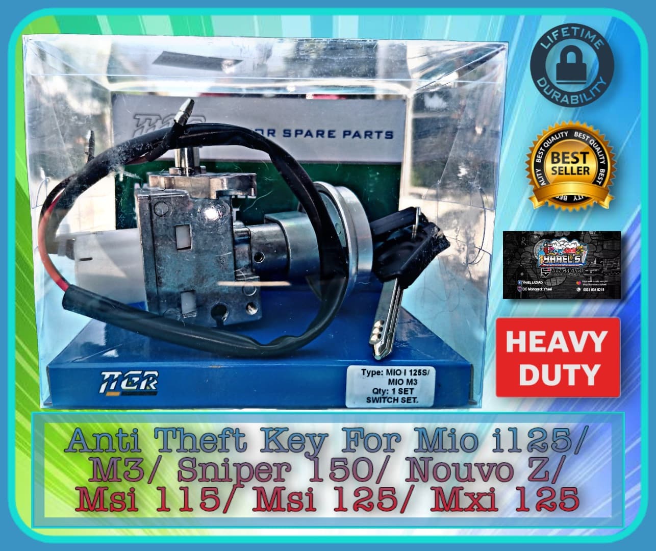 TTGR Anti Theft Key for mio i125/m3/sniper 150/nouvo z/msi 115/msi 125 ...