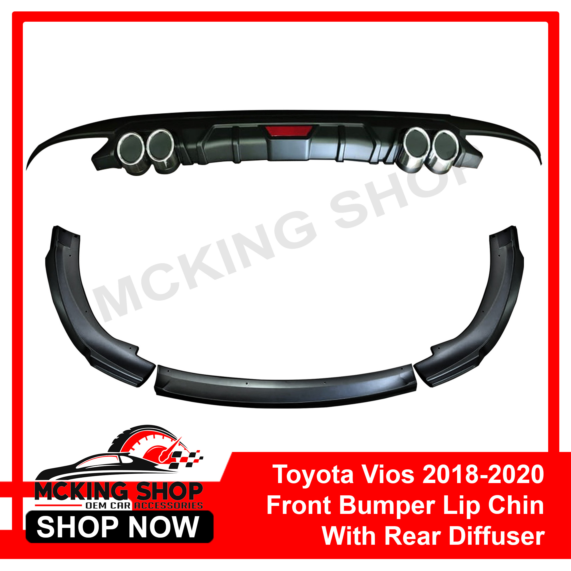 Toyota Vios 2018-2020 GEN 4 Front Bumper Lip Chin with Rear Bumper ...