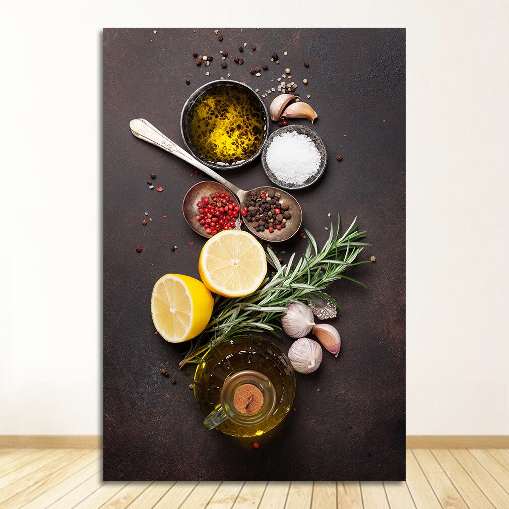 zhaojiede Restaurant Decor Ingredients Herbs Spice Poster - Custom Wall ...
