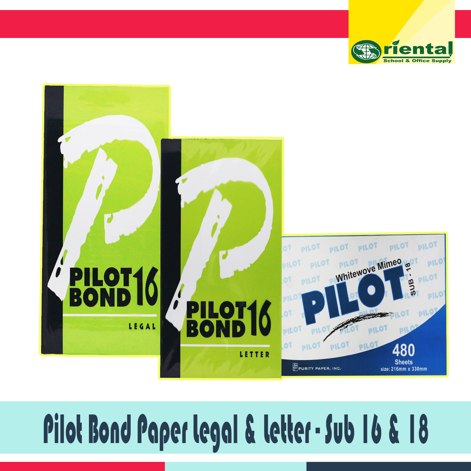 Pilot Bond Paper Legal & Letter Sub 16 and 18 | Lazada PH