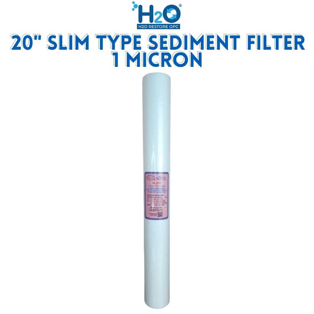Water Filter 20" Slim Type Sediment Filter 1 Micron Filter Replacement ...