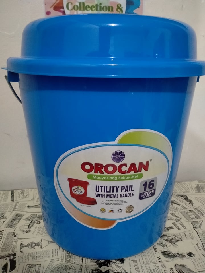 Utility Pail Orocan's 16Liters with metal handle with COVER Timba ...