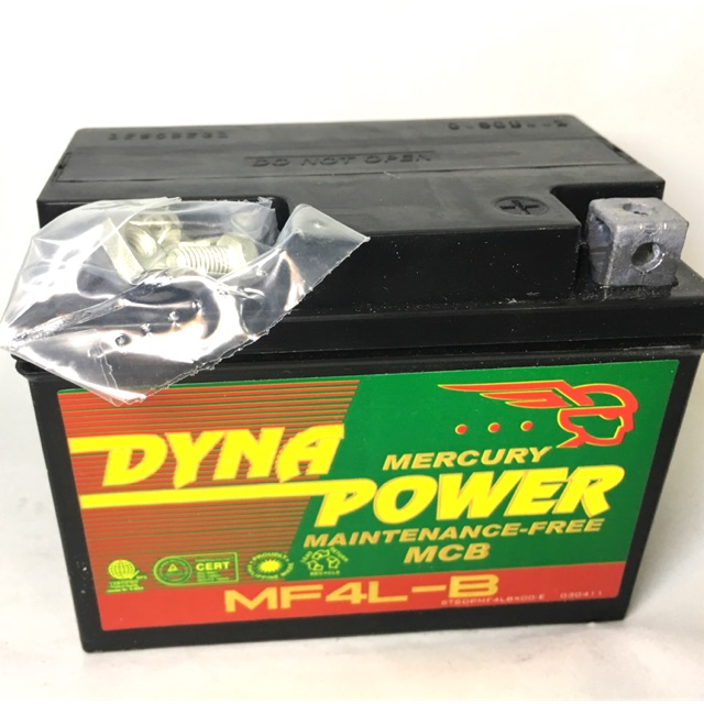 DYNA POWER MOTORCYCLE BATTERY MF 4L-B 4L D112000035 MAINTAINANCE FREE ...