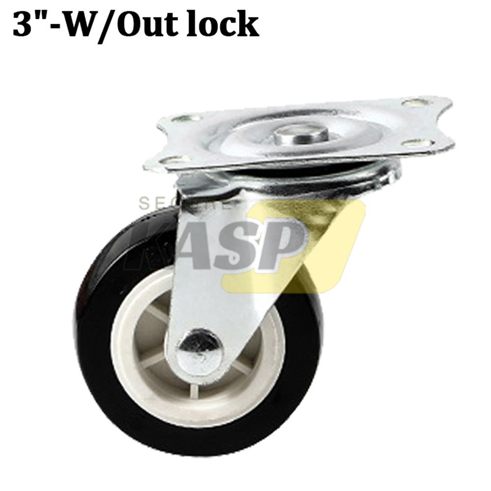 1'' - 3'' High Quality Caster Wheels Black Rotate Without Lock Trolley ...