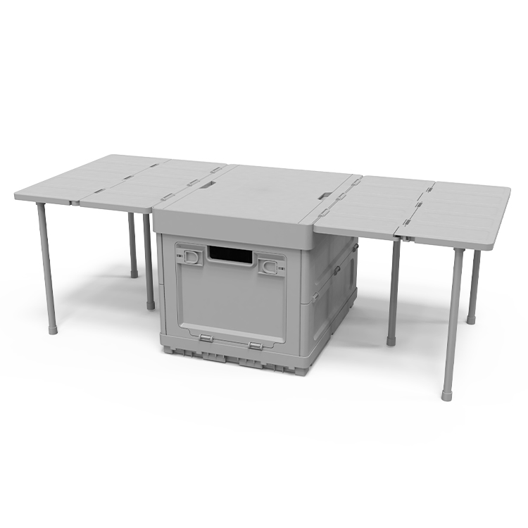 Vehicle-mounted multi-function folding box camping boot portable table large capacity vehicle ...