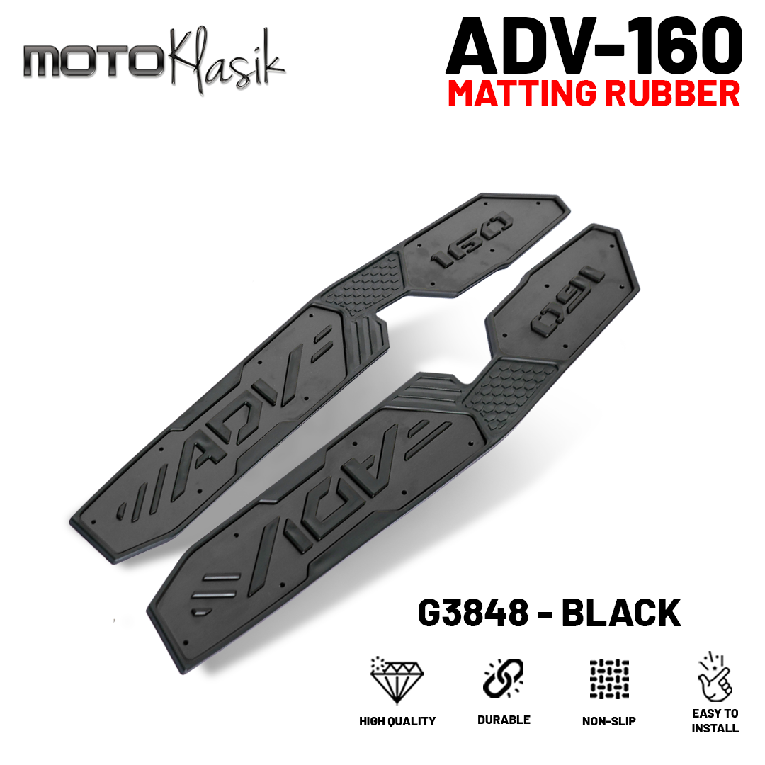 HONDA ADV 160 CNC ALLOY ANTI-SLIP RUBBER FOOTBOARD MATTING W/ BOLTS AND ...
