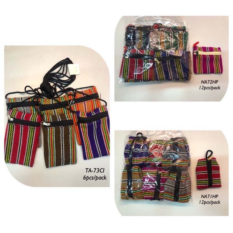 COD‼️(12pcs/6pcs)Locally made native baguio sling wallet coinpurse ...