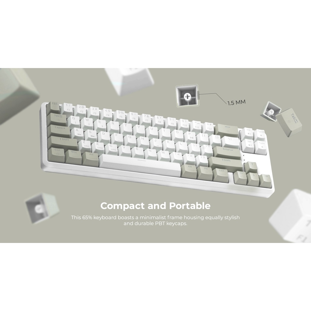 RAKK Pluma 68 Keys RGB Wireless Bluetooth 5.0 Mechanical Gaming ...