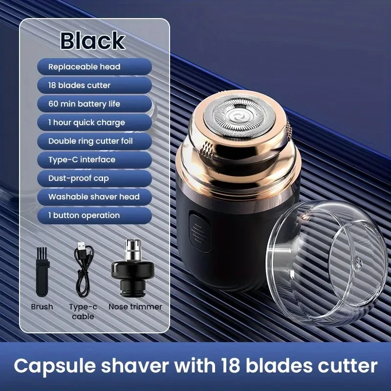 2 IN 1 Mini Portable Electric Capsule Shaver Nose Hair Trimmer ...