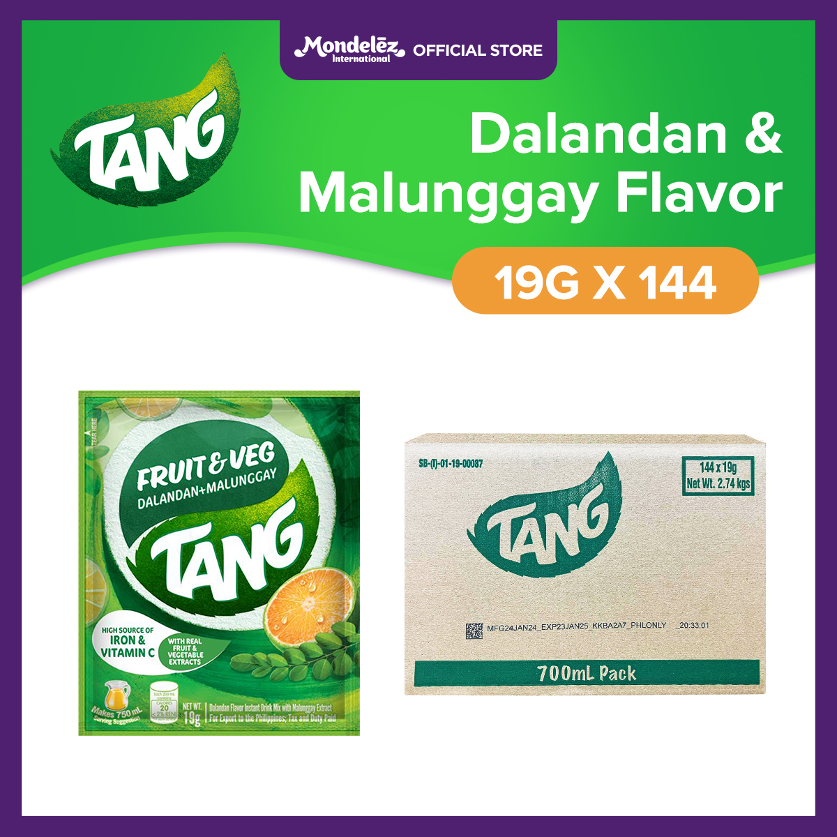 Tang Instant Drink Mix - Fruit and Vegetable Dalandan and Malunggay ...