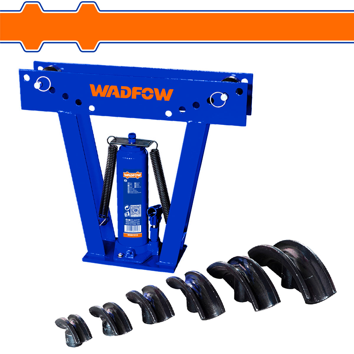 BUILDMATE Wadfow 12Ton Hydraulic Pipe Bender with 6 Pairs Moulds Piping ...