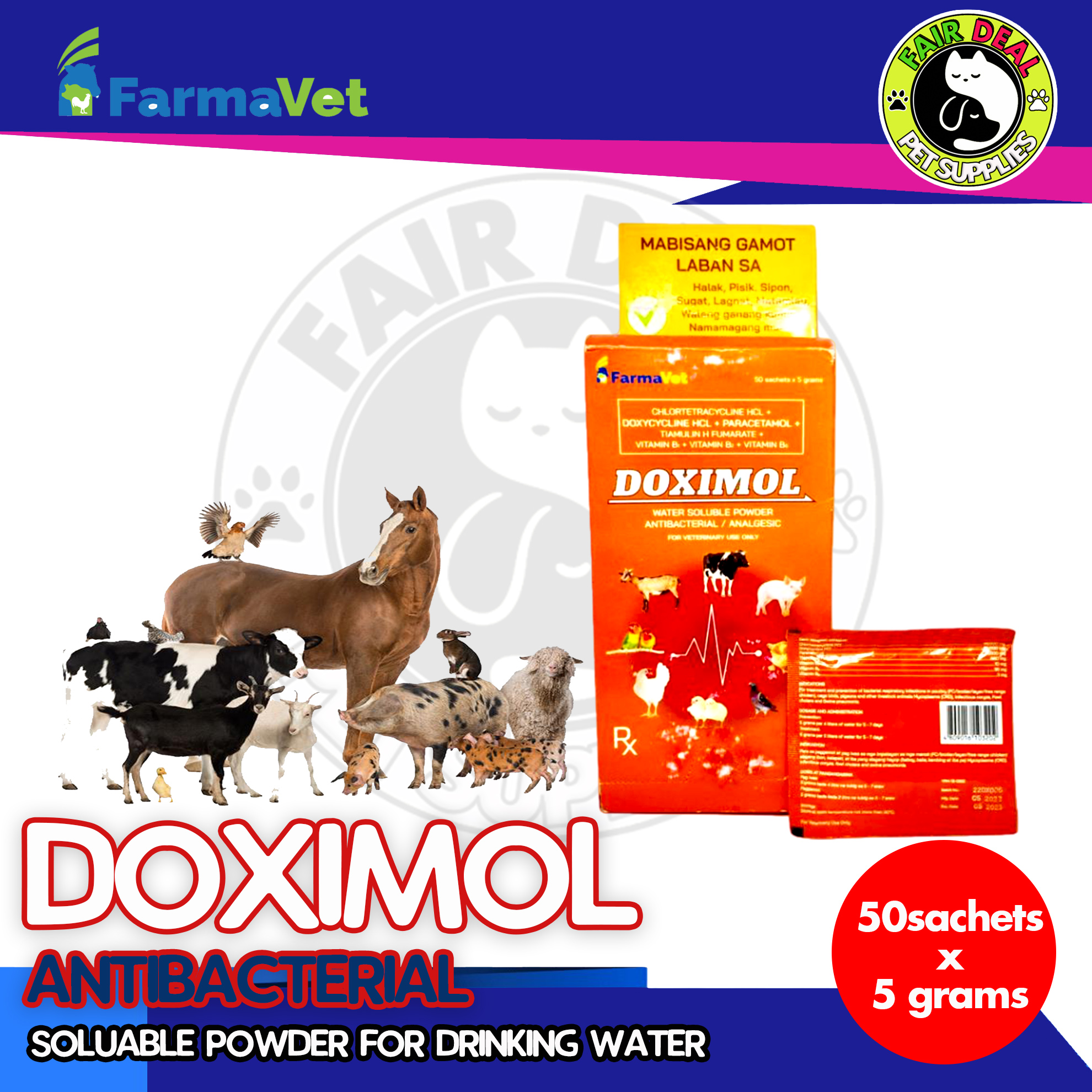 Doximol Antibacterial / Analgesic (50 sachets x 5g) | Lazada PH