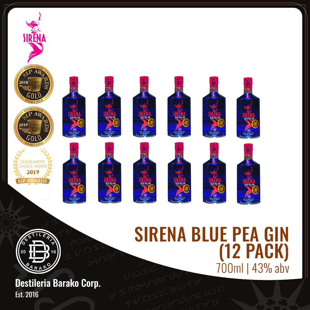 Sirena Blue Pea Gin | Sirena | Destileria Barako | 700ml | 43% ABV | 12 ...