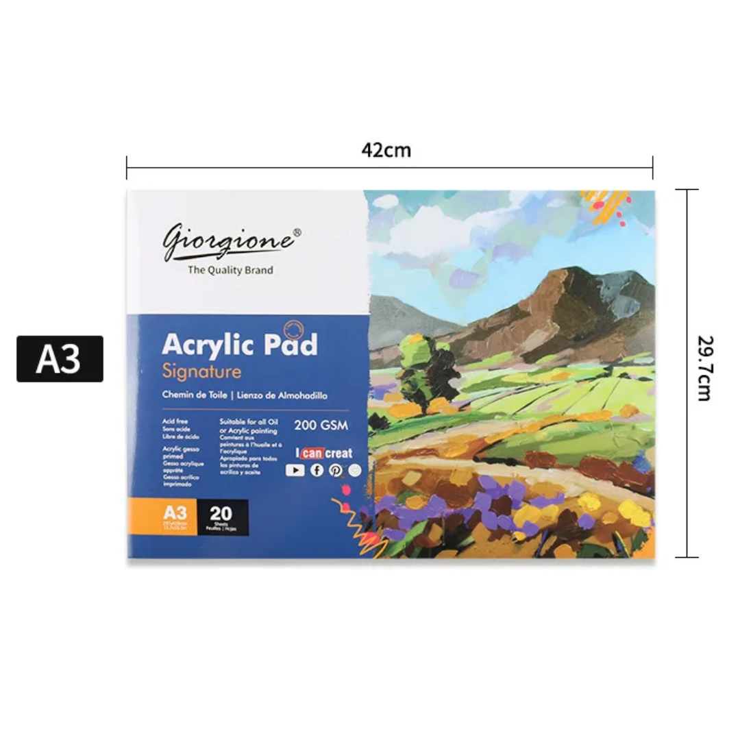 Giorgione Acrylic Pad A3 / A4 / A5 (Sketchbook, 200 gsm, 20 sheets) | Lazada PH