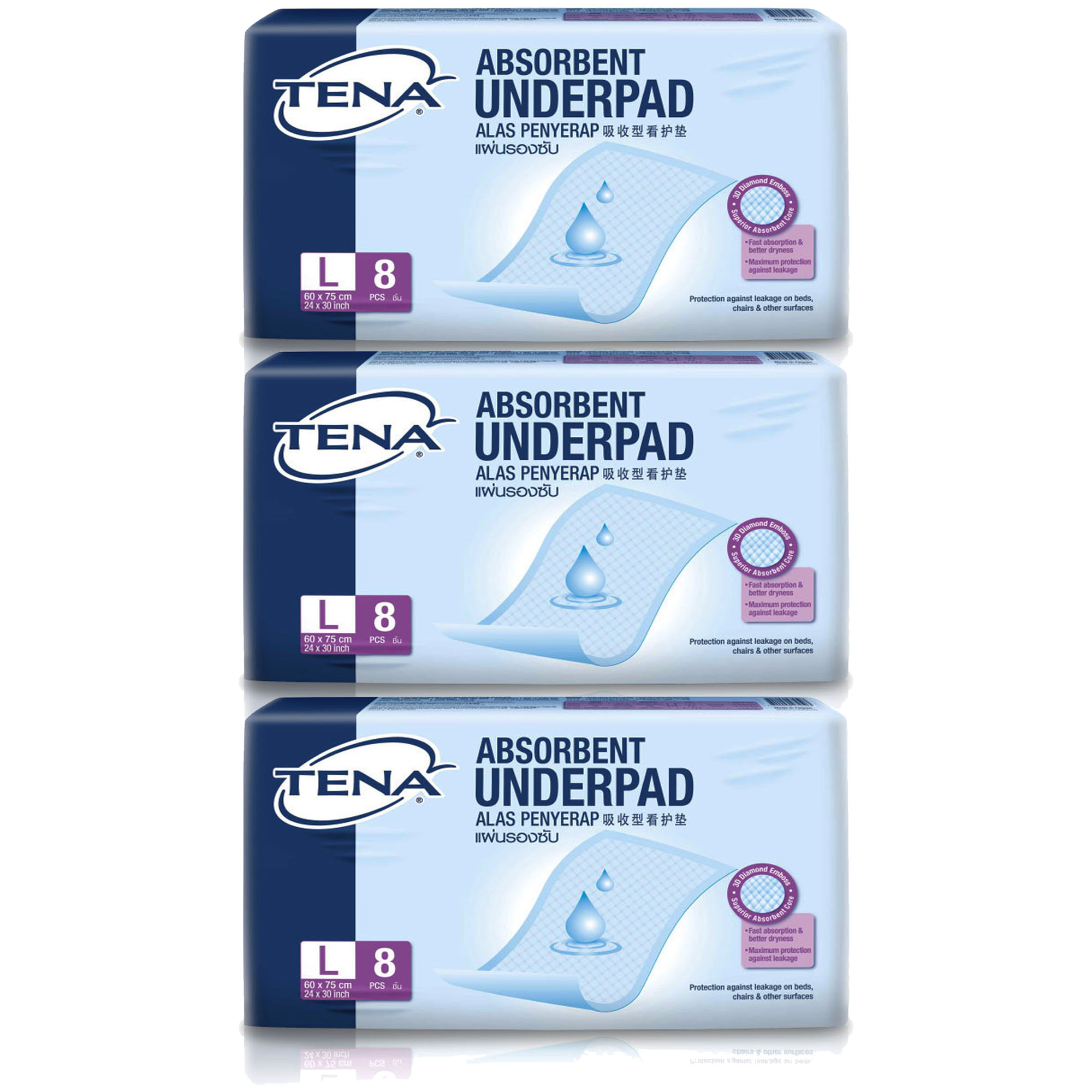 TENA Absorbent Underpad Large Size 3pack (8pcs per pack) | Lazada PH