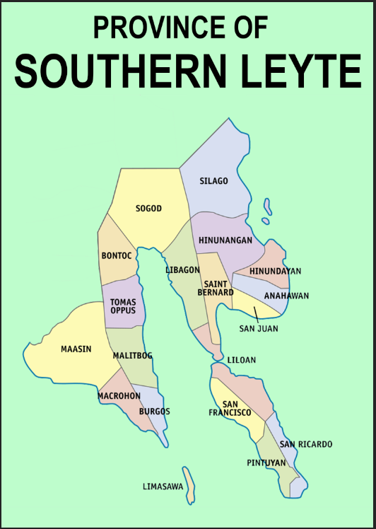 Southern Leyte Province Map Waterproof A4 Laminated Chart | Lazada PH