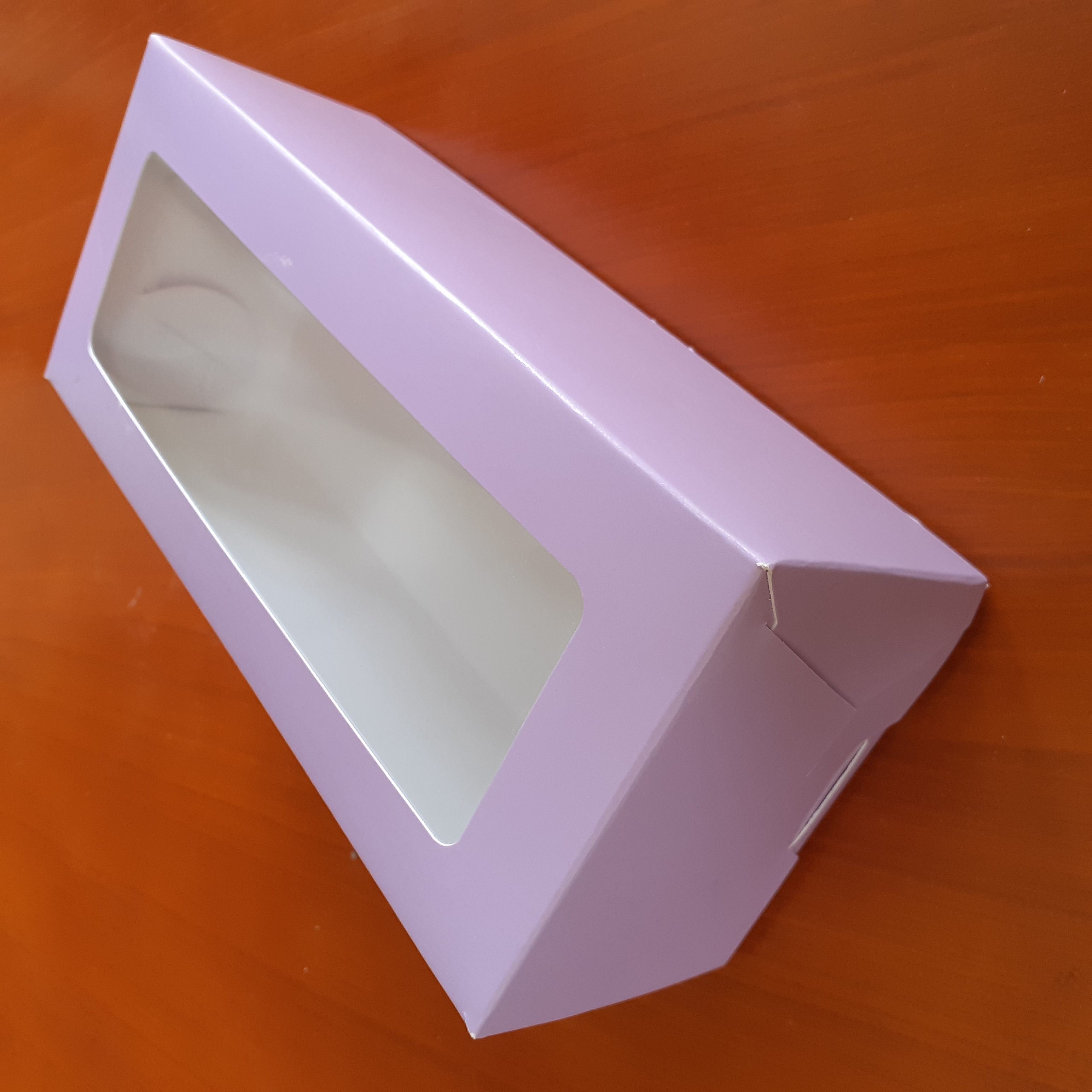 8x3.5x2.5" Pastry Cookie Loaf Bread Box Preformed with Window Pastel ...