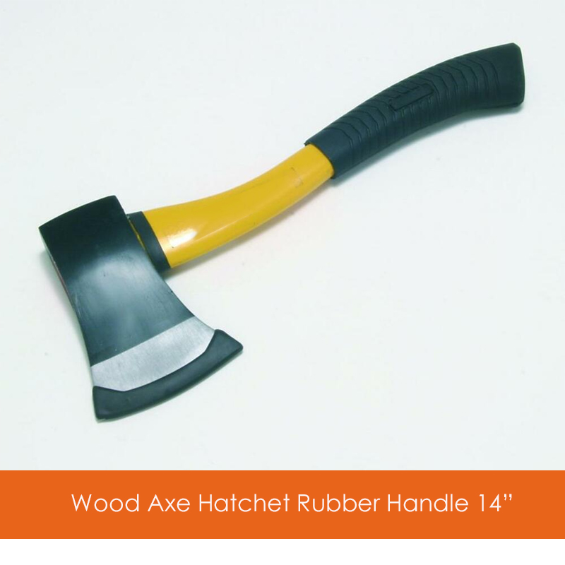 Handy Wood Axe Hatchet Rubber Handle For Camping Gardening and Hiking ...