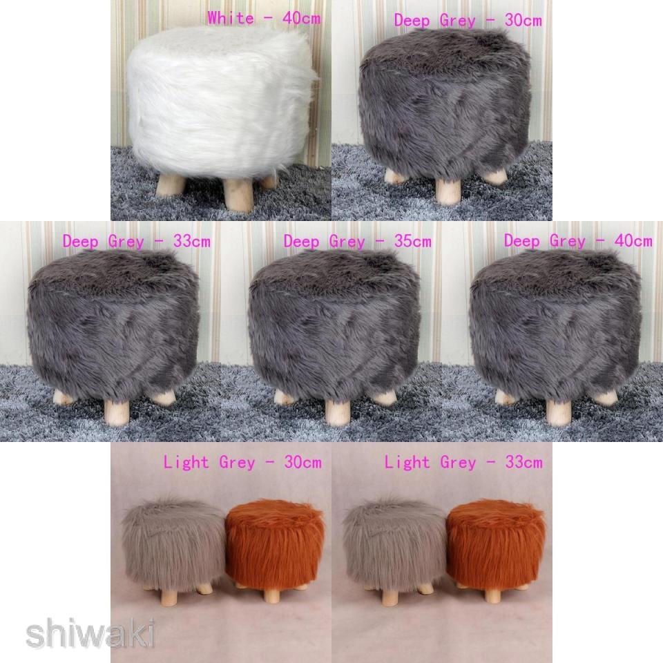 Soft Furry Round Footstool Cover Little Stool Chair | Lazada PH