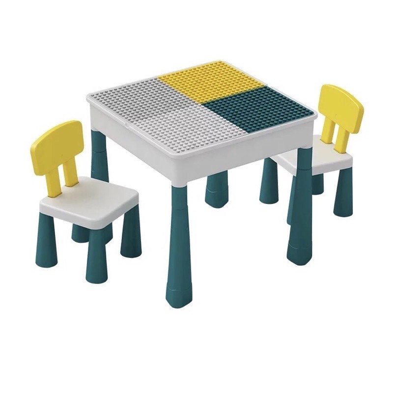 HCI636 6 IN 1 Children’s Multifunctional LEGO table with 2 chairs and ...