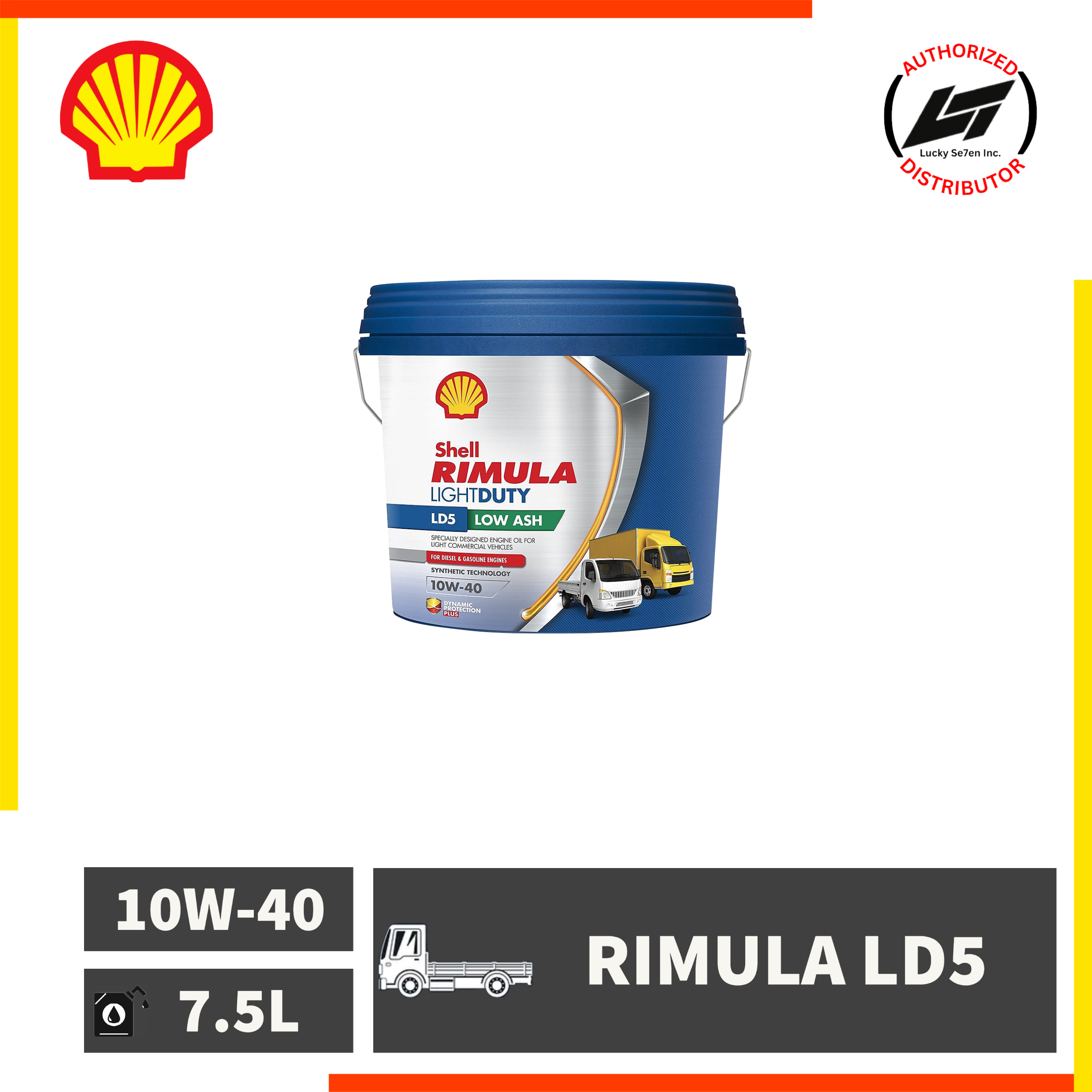 Shell Rimula LD5 Low Ash 10W-40 7.5L | Lazada PH