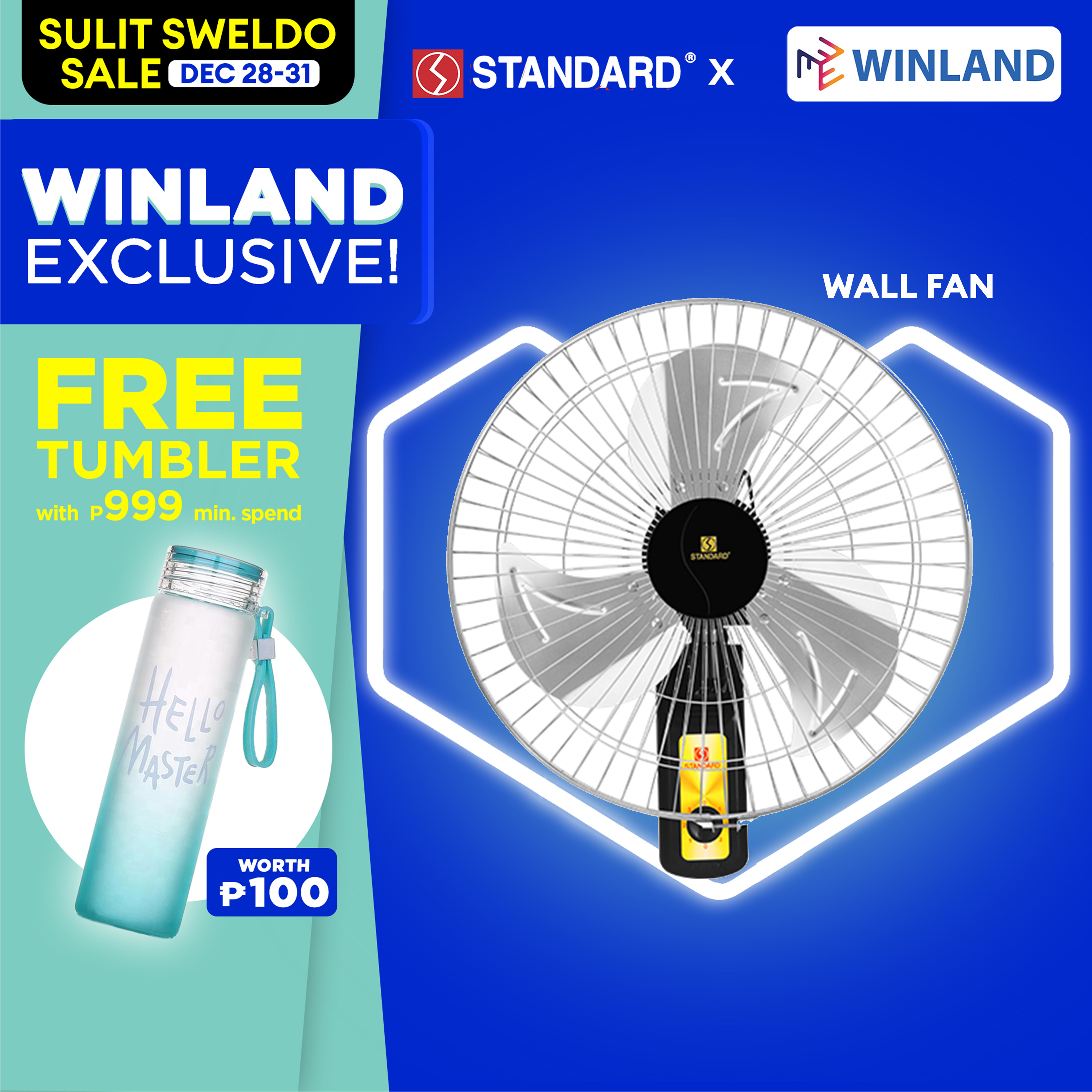 STANDARD by Winland Super Powerful Industrial Electric Wall Fan 16" STW-16F | Lazada PH