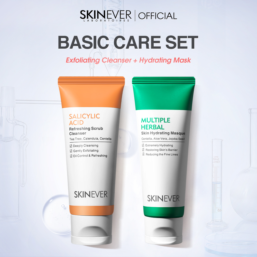 SKINEVER 2pcs Bundle Anti Acne Sleep Mask Refreshing Scrub Cleanser ...