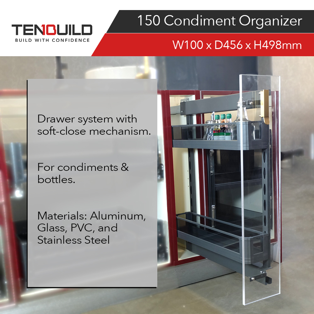 Tenbuild 150 Condiment Organizer LUX-150COND Kitchen Spice, Condiment ...