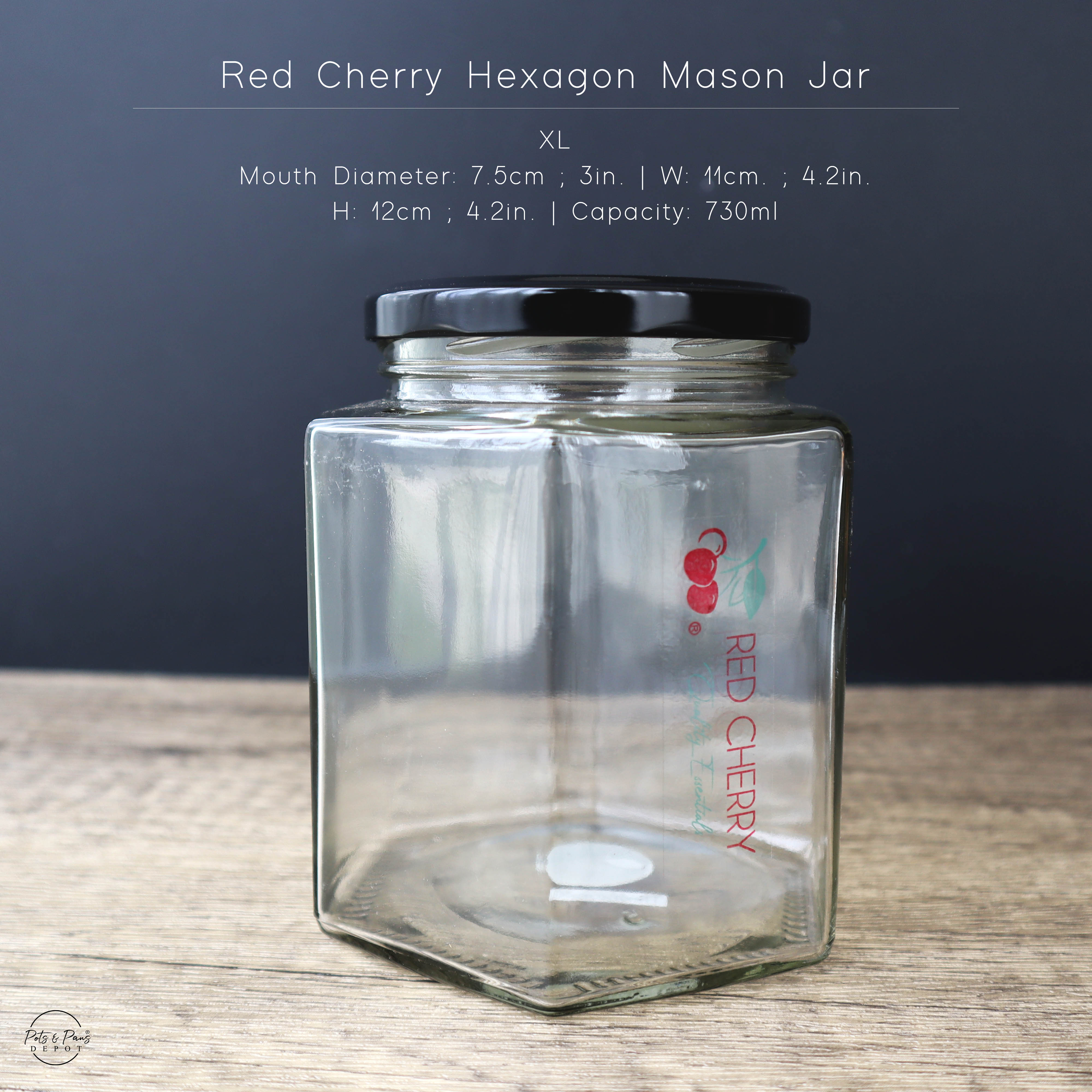Red Cherry Hexagon Mason Jar | Lazada PH