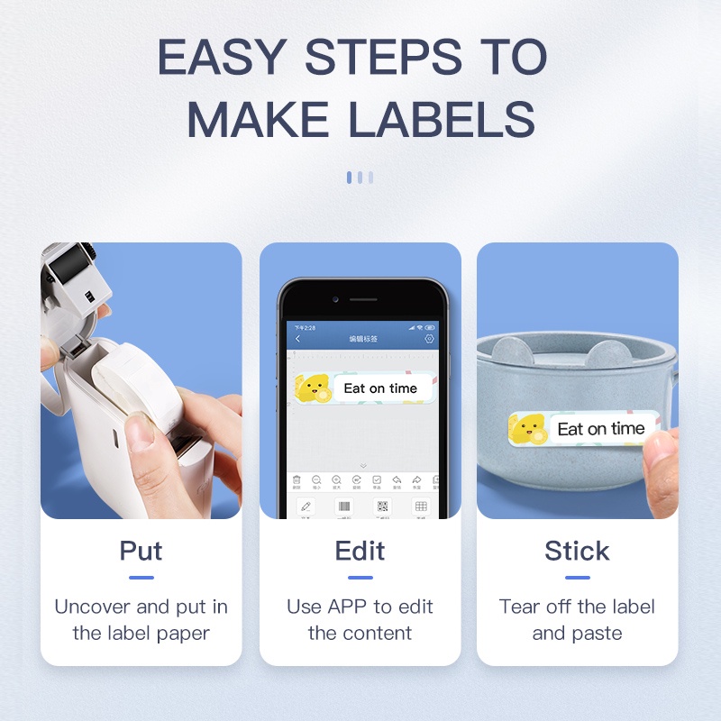 【FREE LABEL】Niimbot D11 Portable Label Printer calbe label maker tape ...