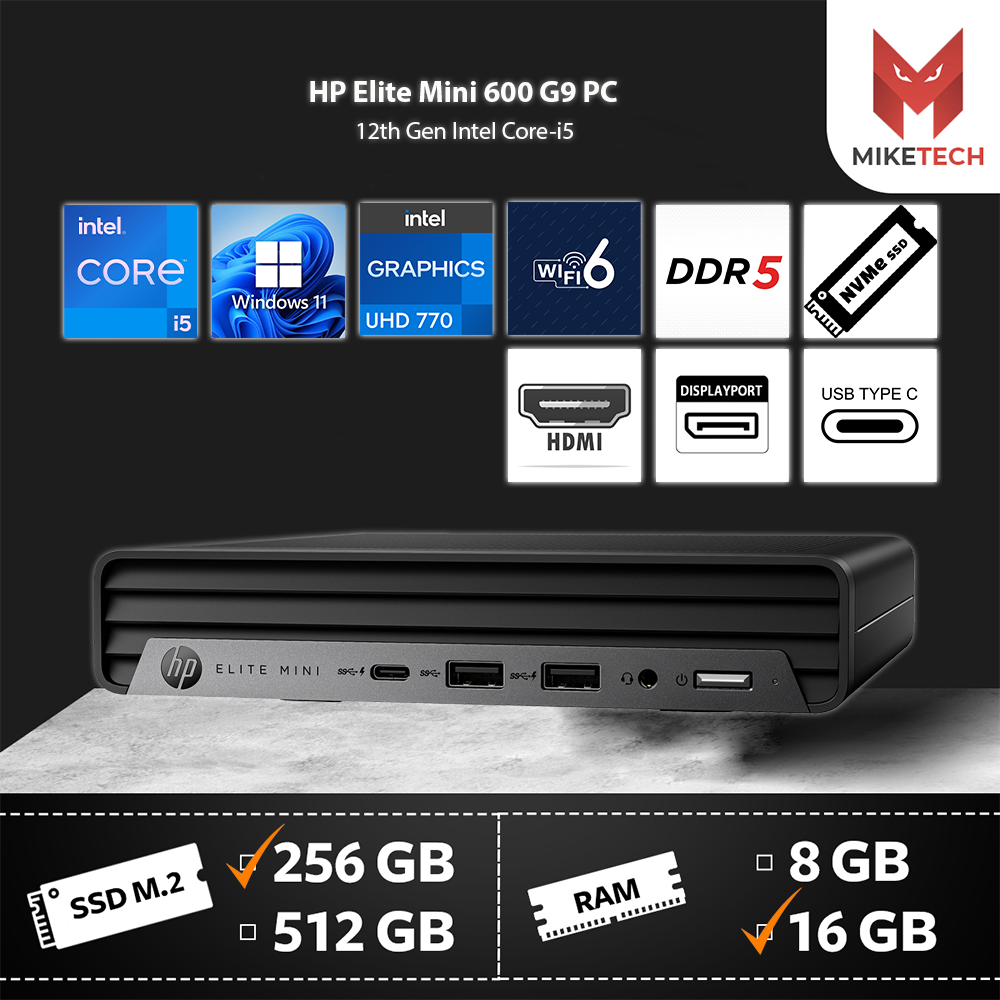 HP Elite Mini 600 G9 12th Gen Intel Core-i5 & i7 16GB-32GB DDR5 256GB ...