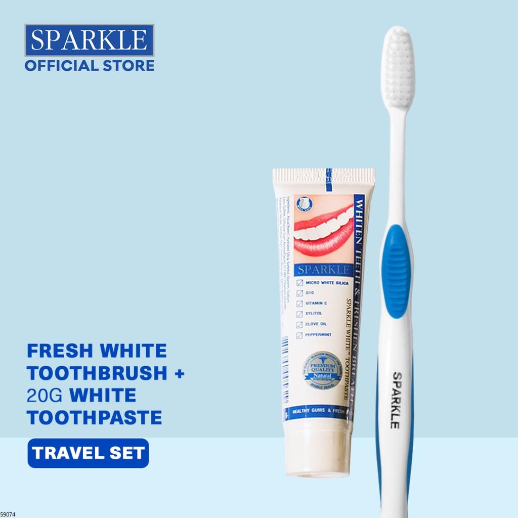 toothpaste holder SPARKLE Travel Set With Fresh White Toothbrush ...