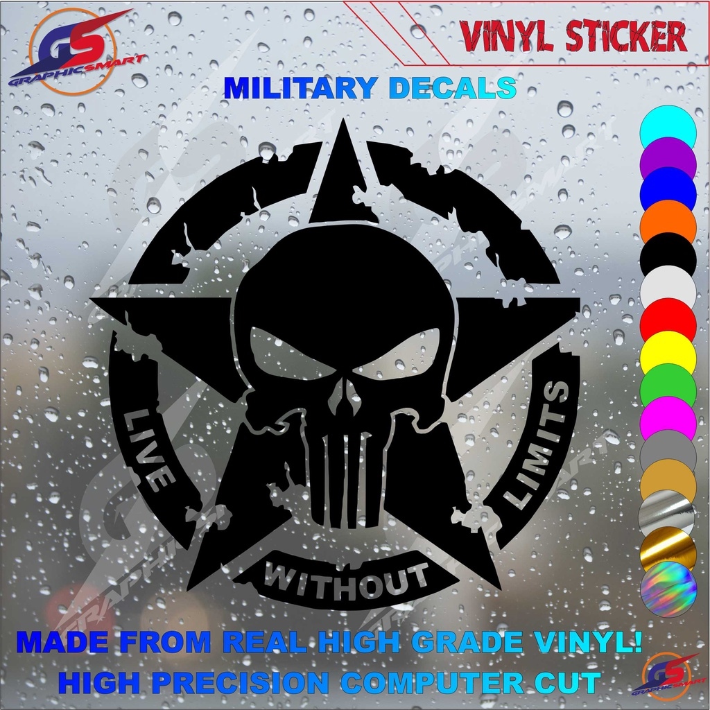 COD🥇2023🔥 8 inch MILITARY DECALS Car Sticker | Lazada PH