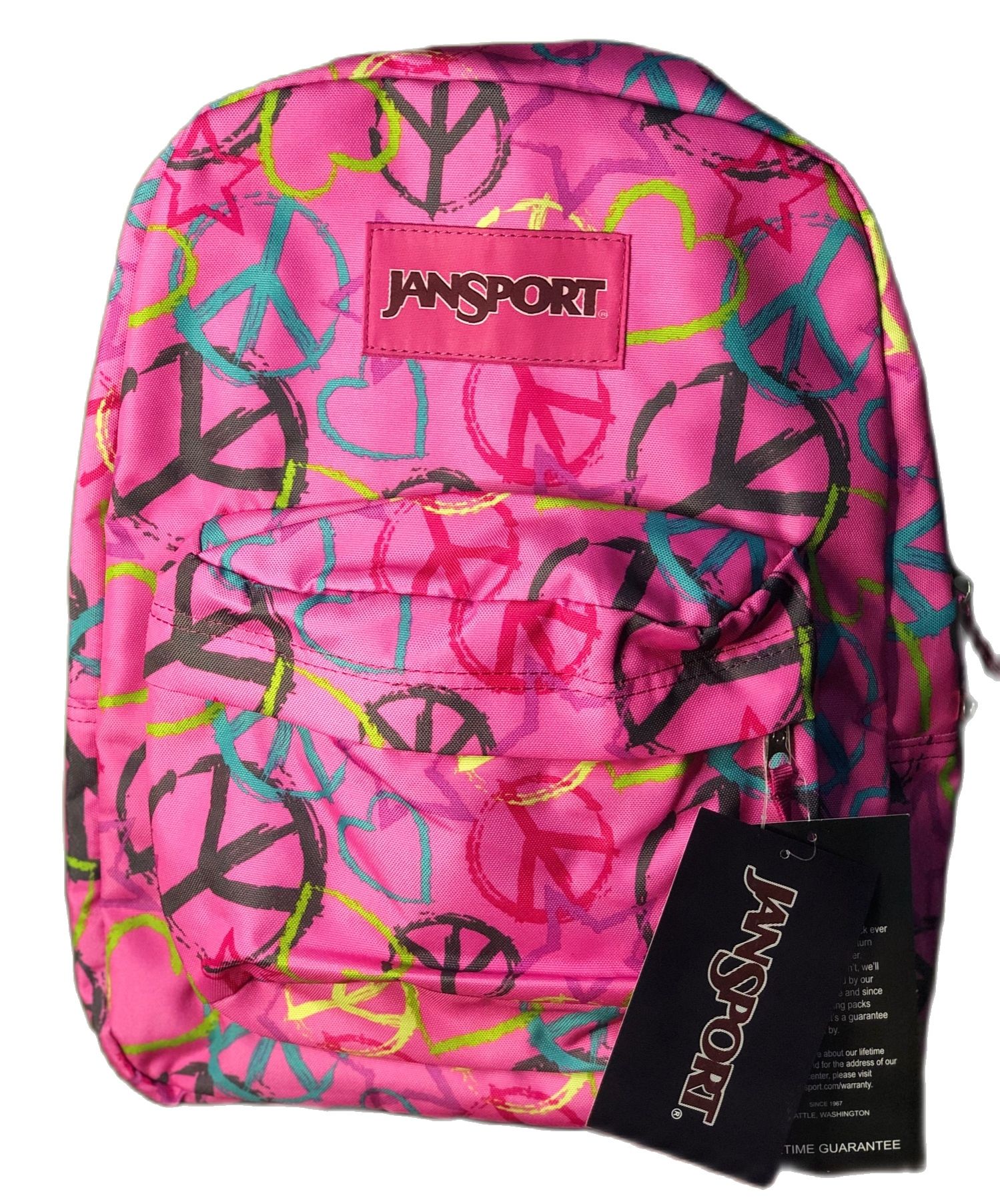 JanSport SuperBreak Backpack PEACE Icon Pink #1 | Lazada PH