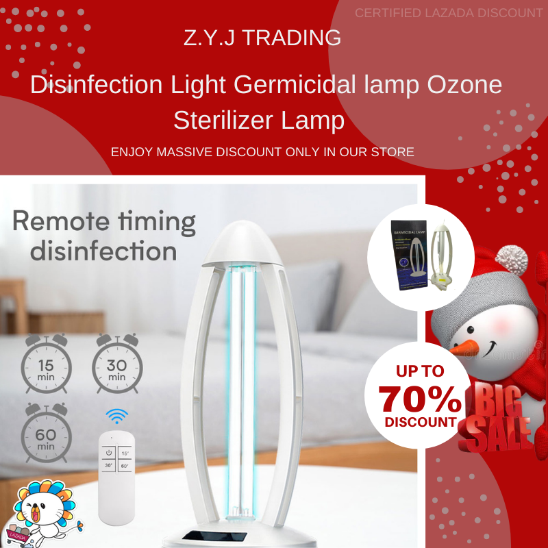 220V UV Light Sanitizer, 38W UVC Disinfection Lamp, Remote Control ...